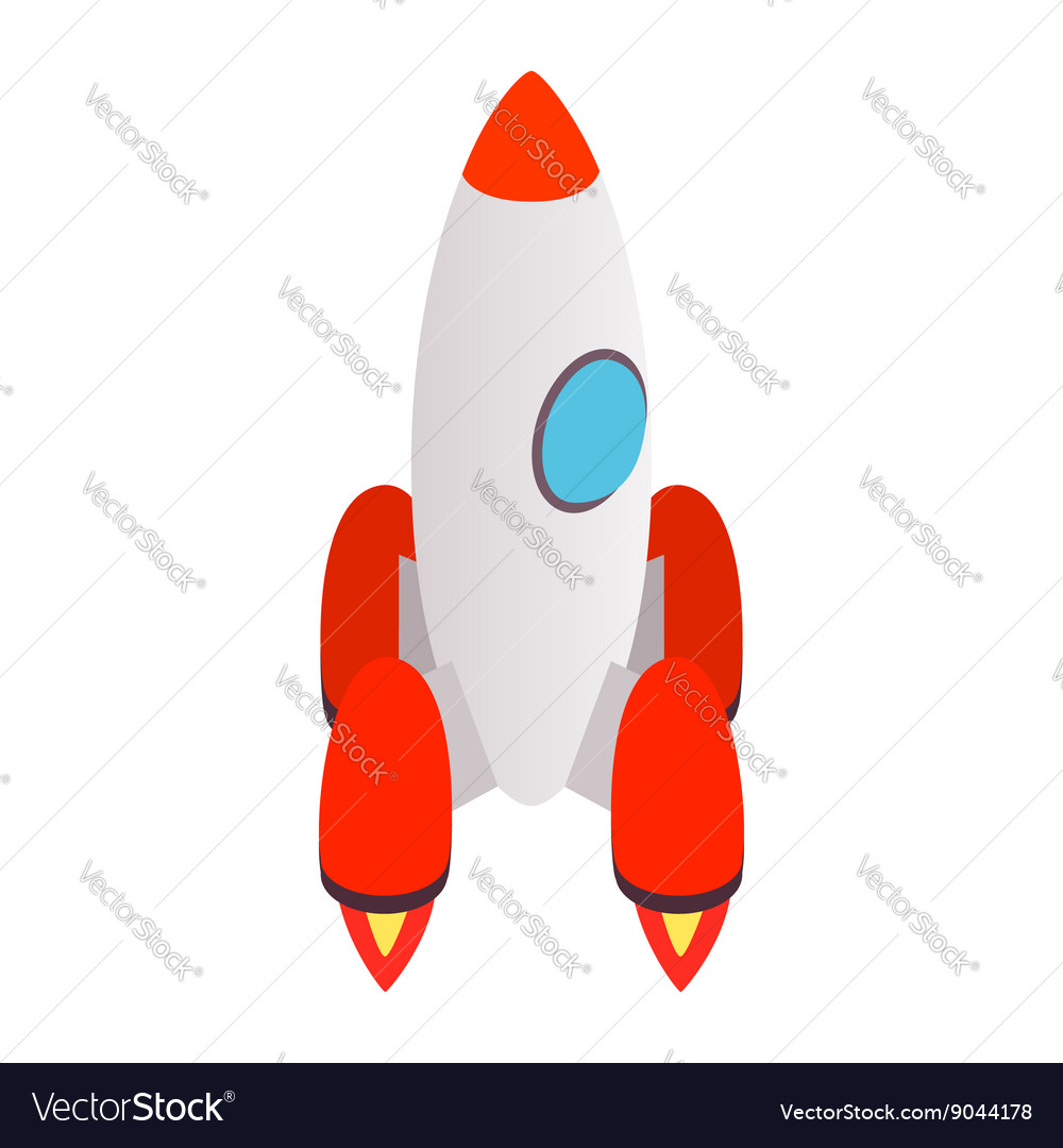 Grey rocket icon isometric 3d style Royalty Free Vector