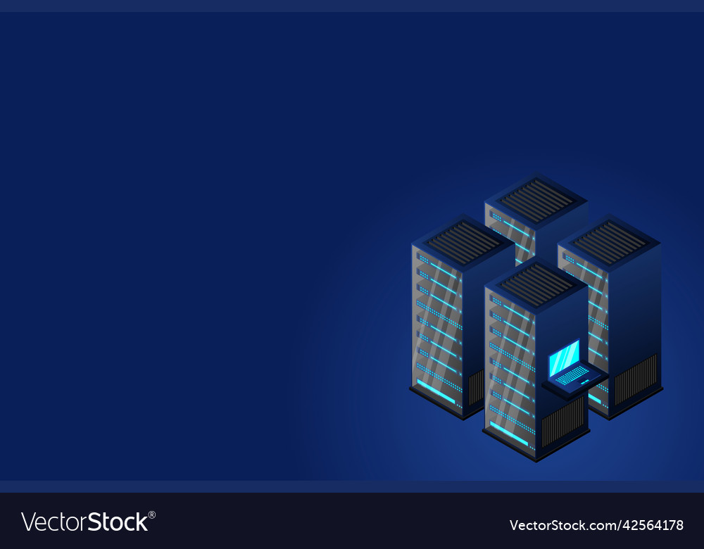 Mainframe powered server high technology concept Vector Image