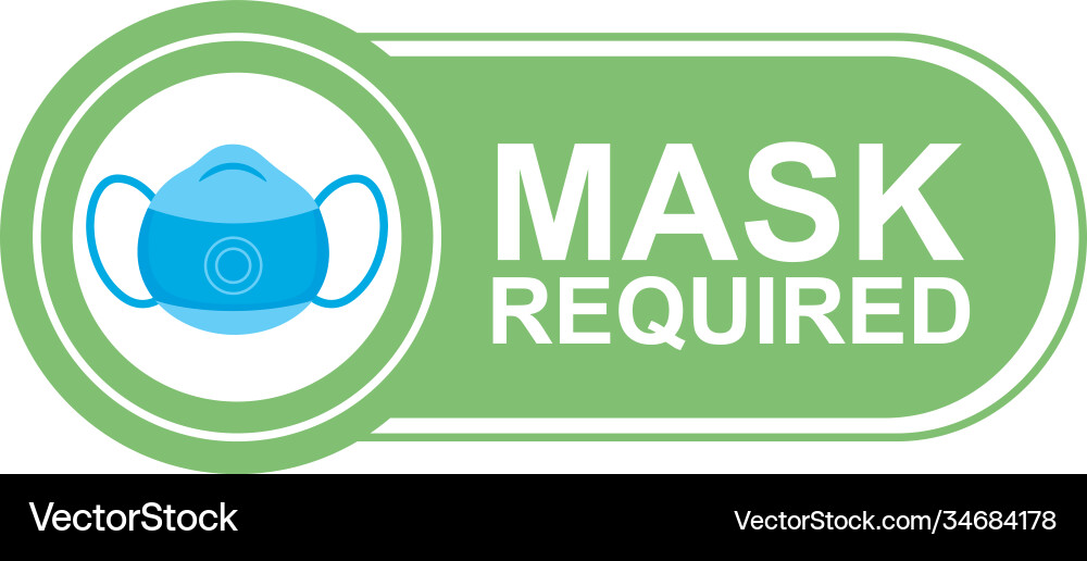 Mask required label sticker with medical Vector Image
