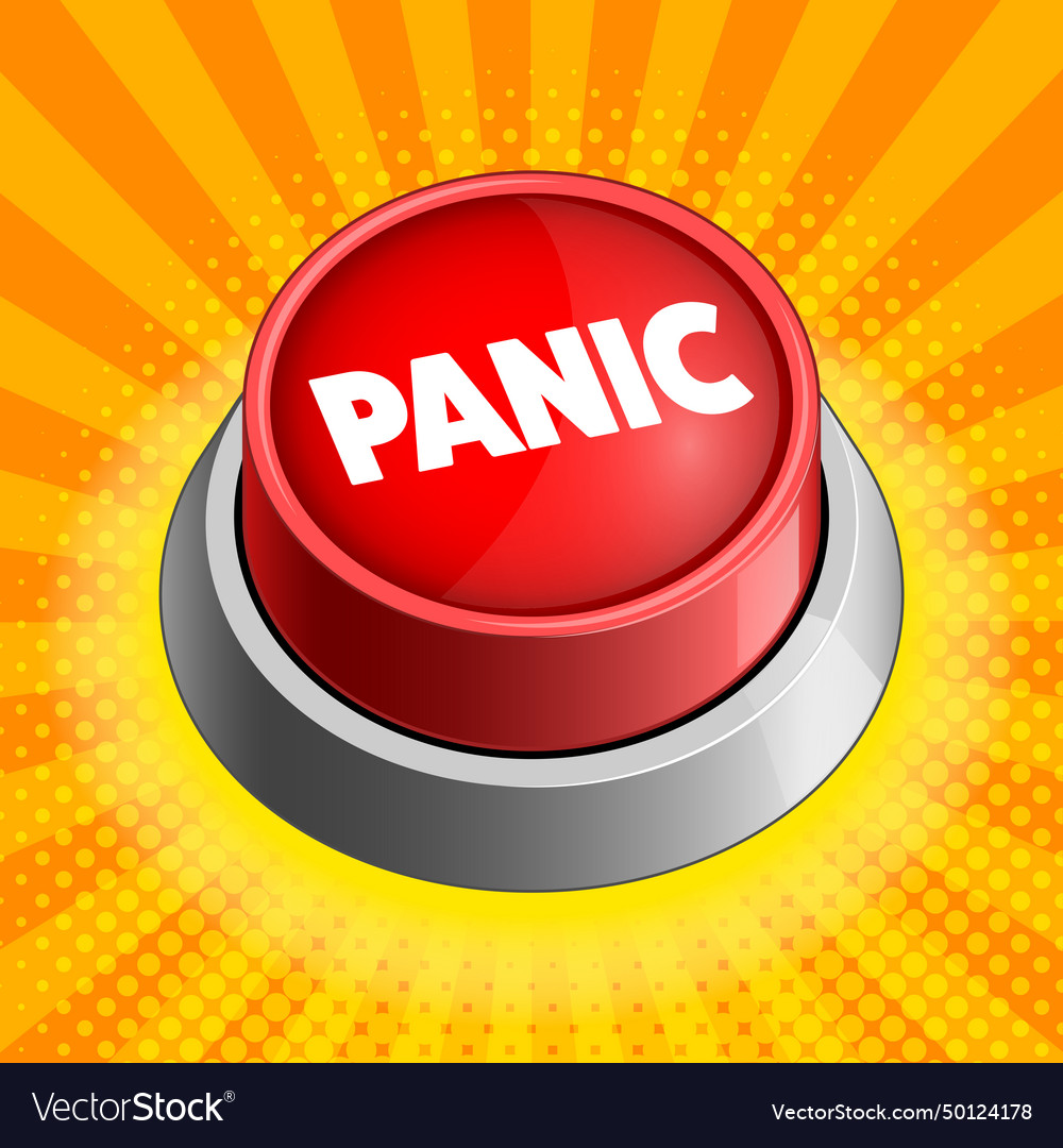 Panic red button Royalty Free Vector Image - VectorStock
