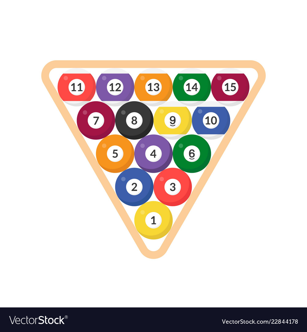 Sequence billiard ball with numbers in triangular Vector Image