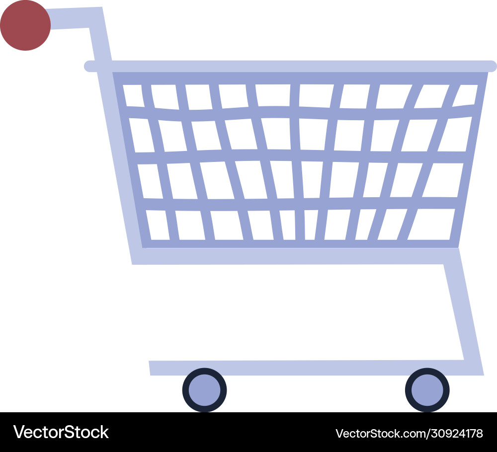 Shopping cart on white background Royalty Free Vector Image