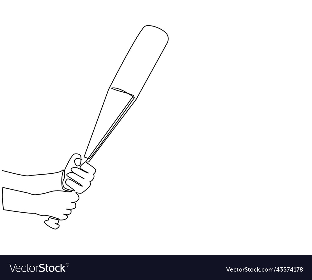Single one line drawing player hand holding Vector Image