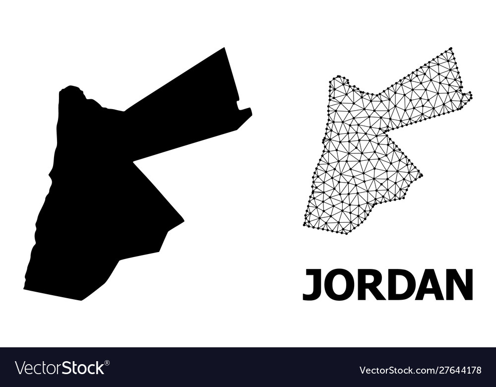 Solid and mesh map jordan Royalty Free Vector Image