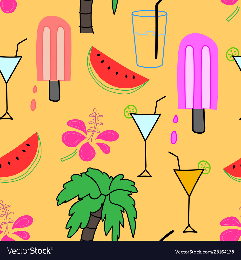 Summer pattern background Royalty Free Vector Image