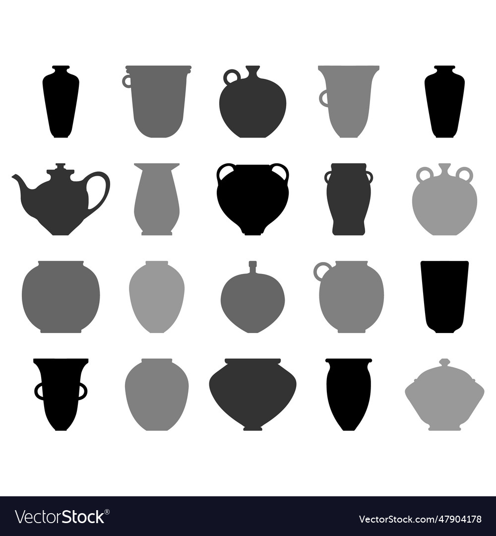 With set ceramic objects Royalty Free Vector Image