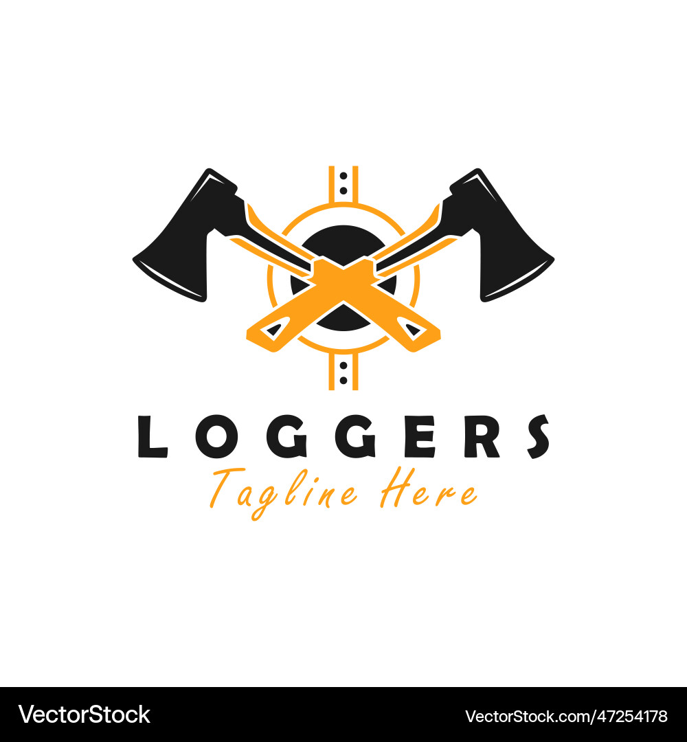 Wooden ax logo Royalty Free Vector Image - VectorStock