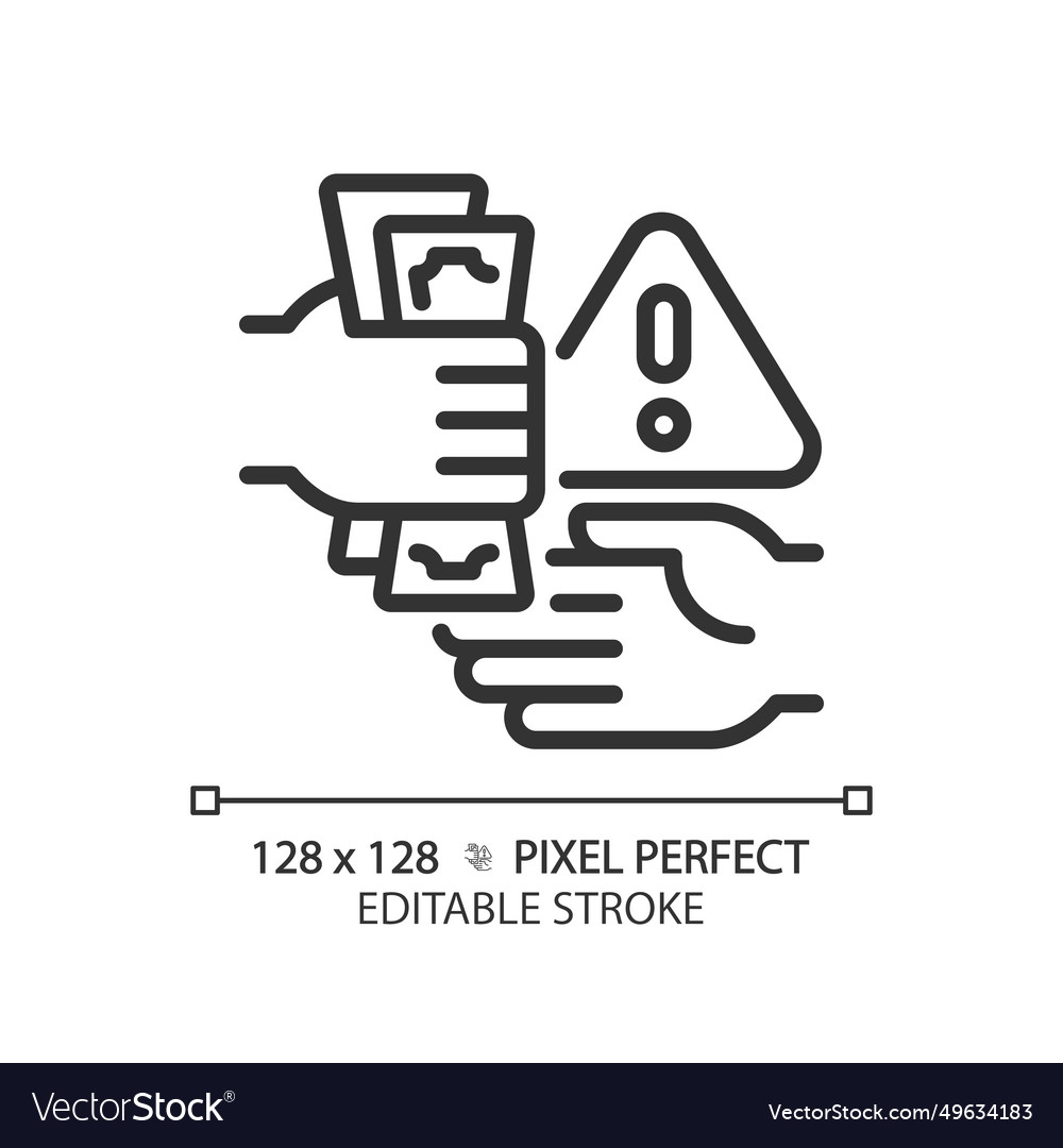 2d thin linear pixel perfect simple black Vector Image