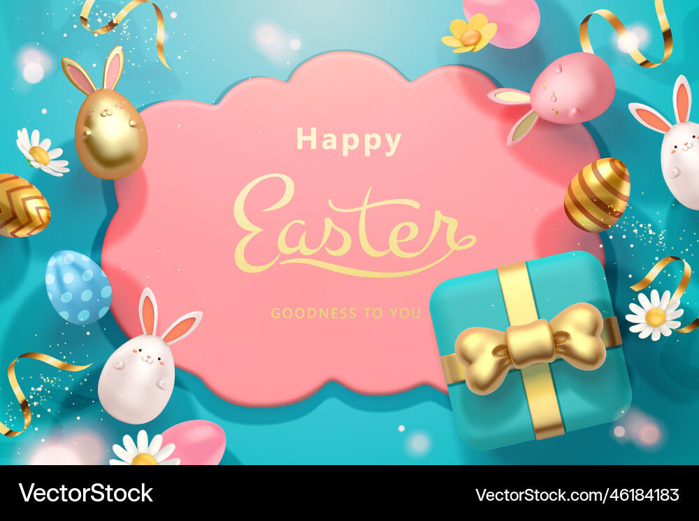 3d easter greeting card Royalty Free Vector Image