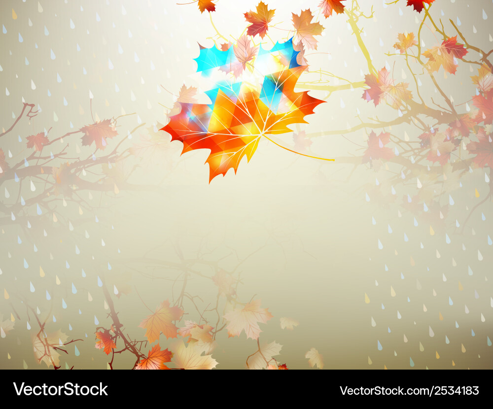 Autumnal maple leaf made of triangles eps 10 Vector Image