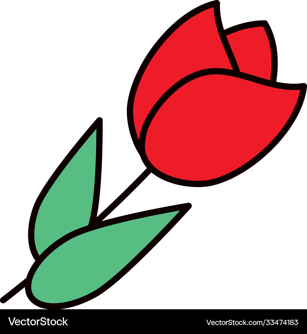 Beautiful rose icon line and fill style Royalty Free Vector