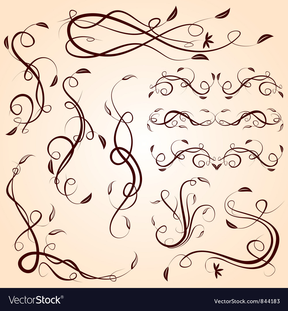 Calligraphic design elements Royalty Free Vector Image