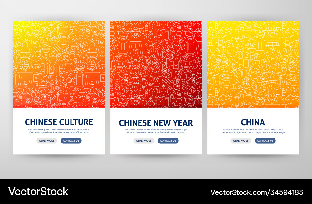 Chinese culture flyer concepts Royalty Free Vector Image
