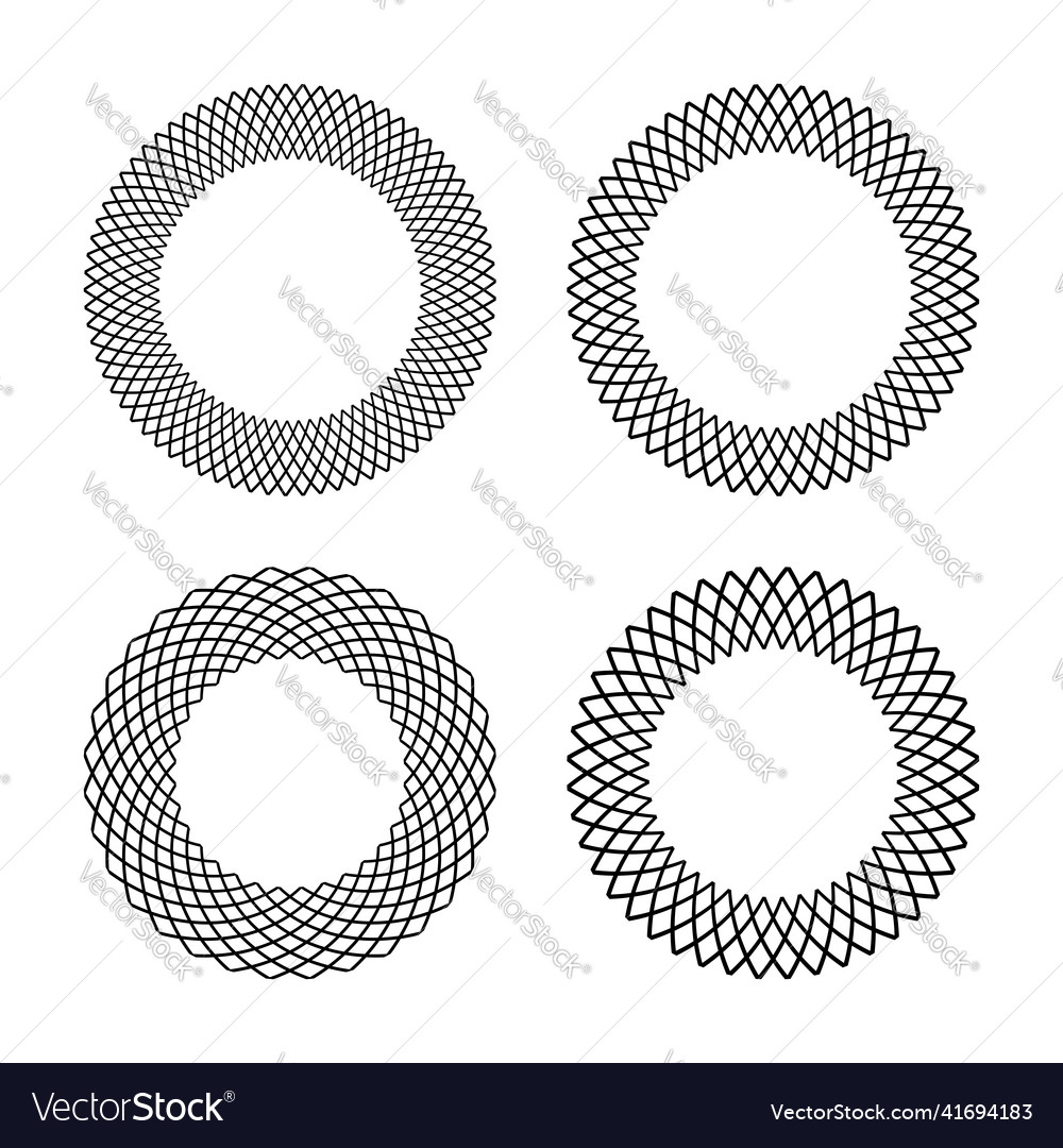 Circle patterns for round frames Royalty Free Vector Image