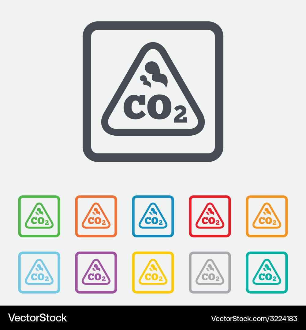 CO2 carbon dioxide formula sign icon Chemistry Vector Image