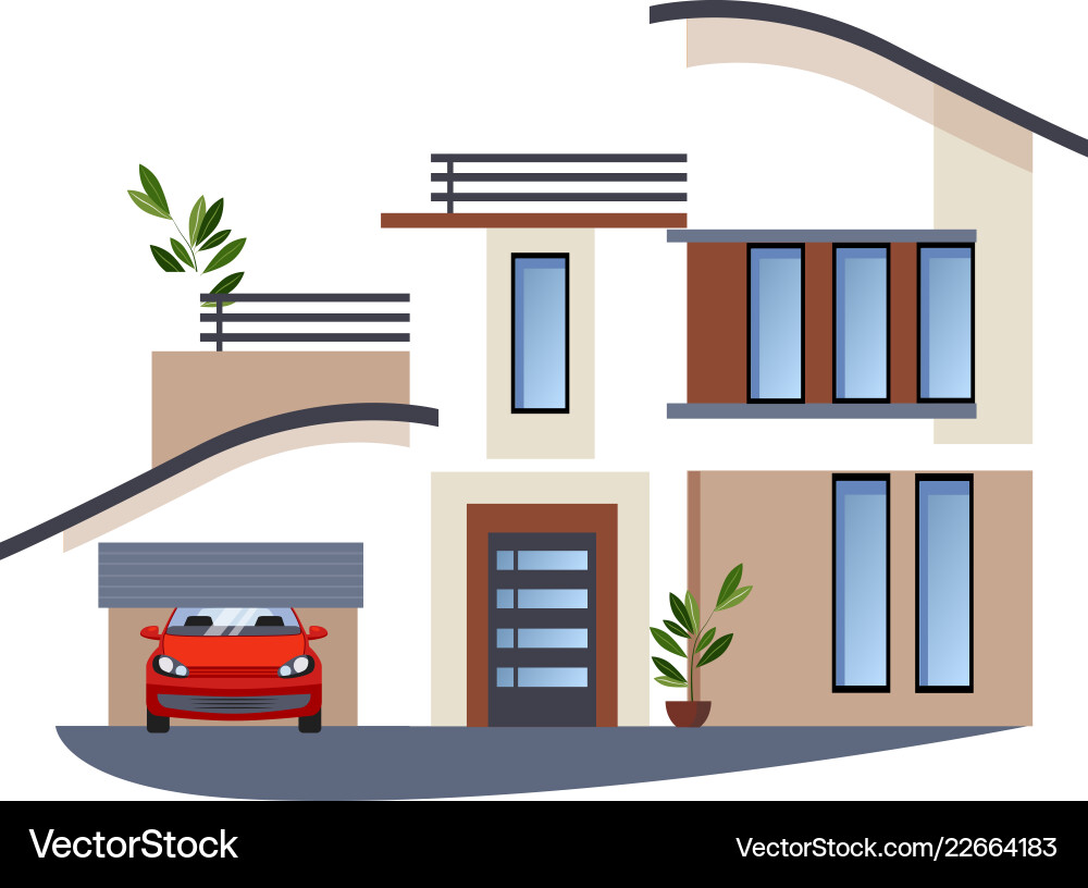 Colorful flat residential houses Royalty Free Vector Image