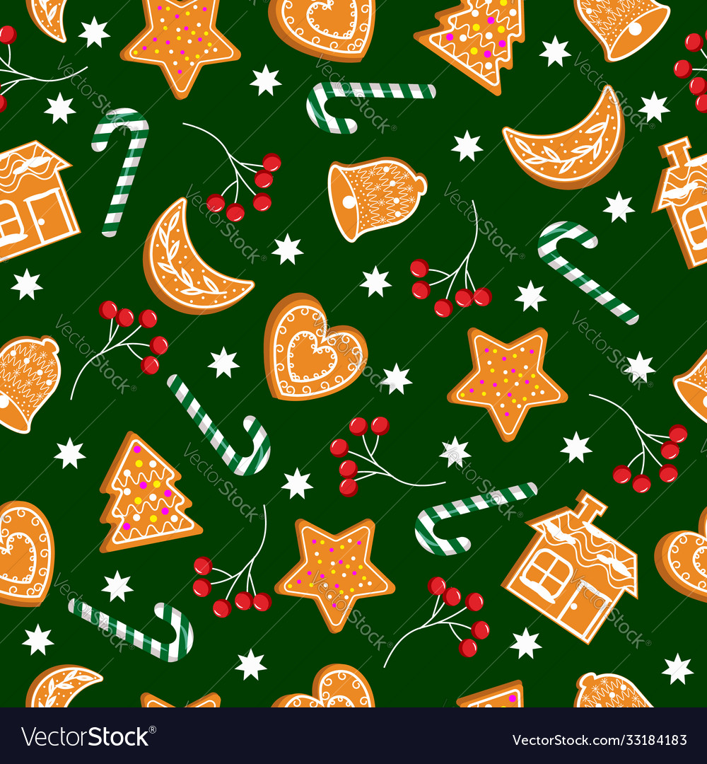 Cookie pattern christmas Royalty Free Vector Image