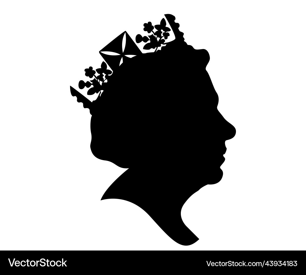 Elizabeth face portrait queen british design black