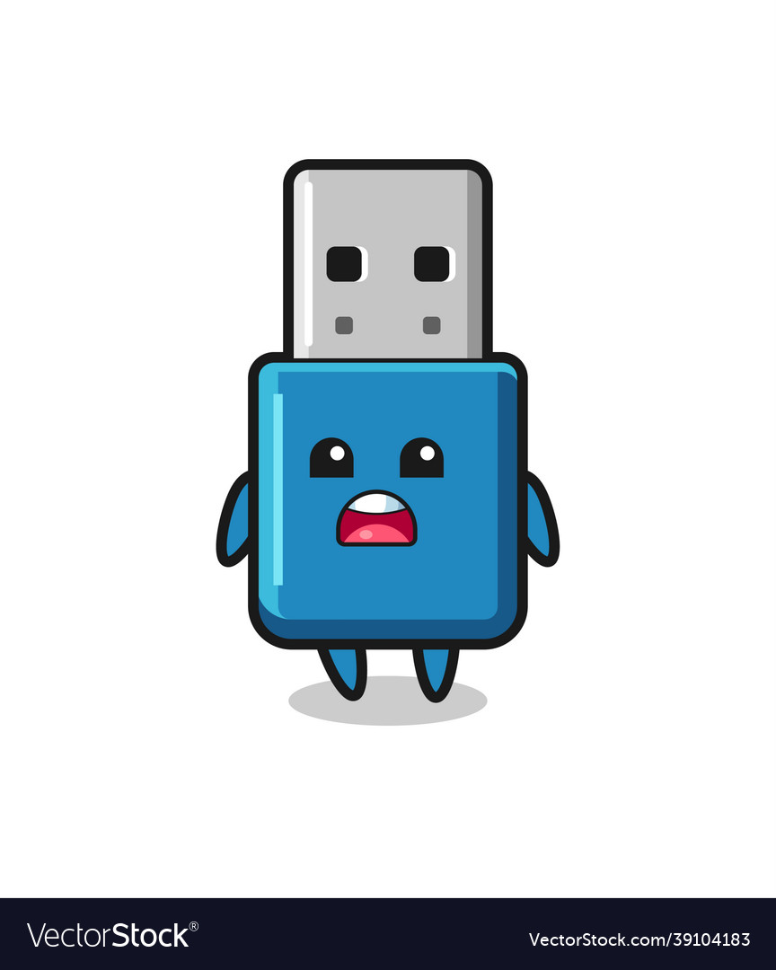 Flash drive usb with apologizing expression Vector Image
