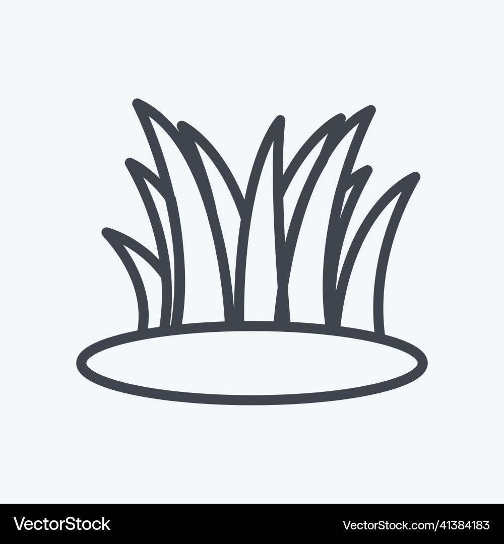 Grass icon in trendy line style isolated on soft Vector Image