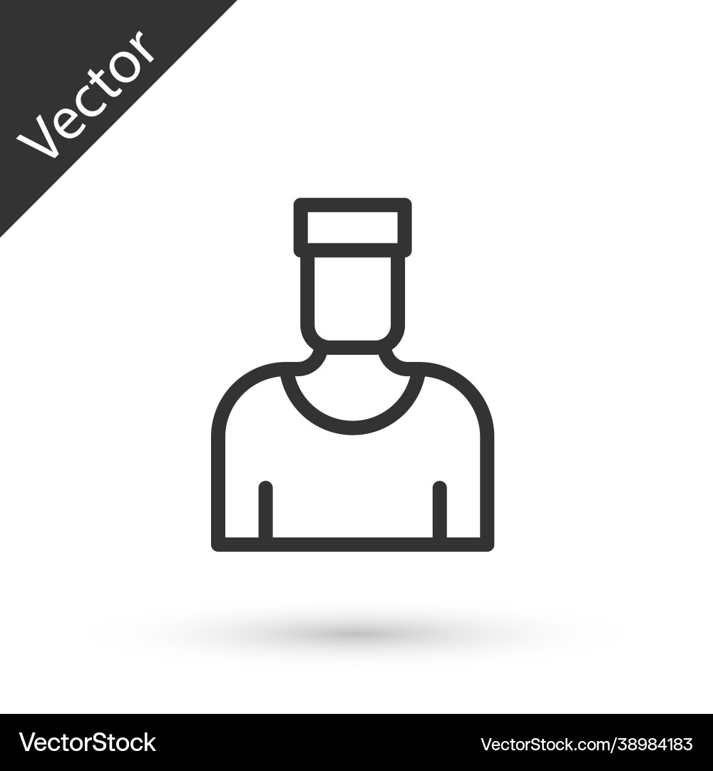 Grey line sailor captain icon isolated on white Vector Image