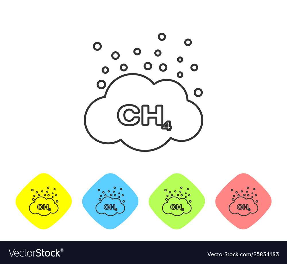 Grey methane emissions reduction line icon Vector Image Grey methane emissions reduction line icon Vector Image