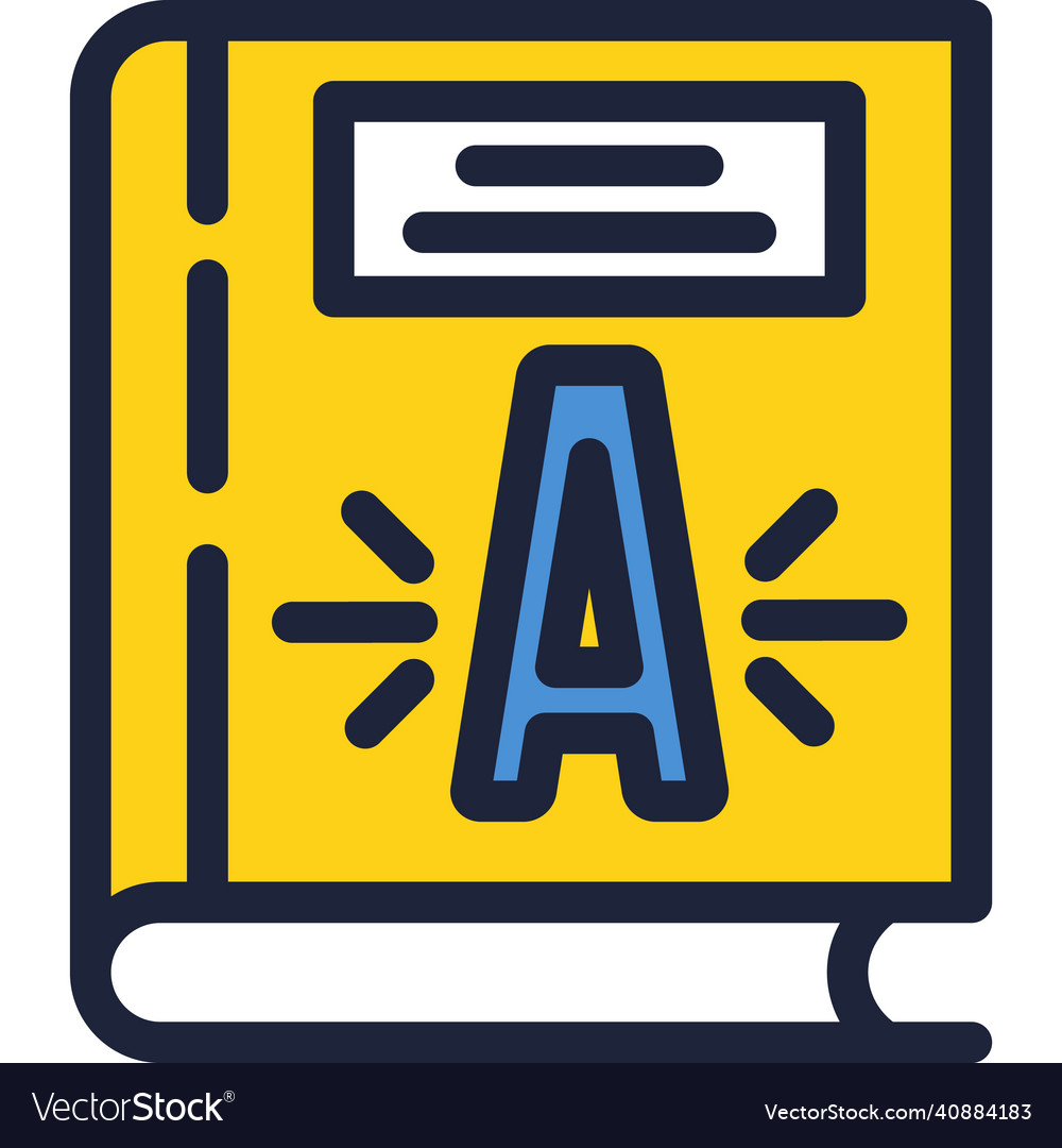 Language Study Icon Flat Online Dictionary Vector Image