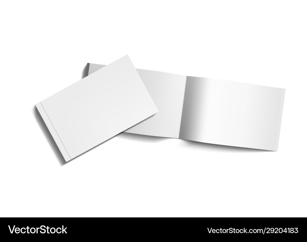 Open and close soft cover brochure on white Vector Image