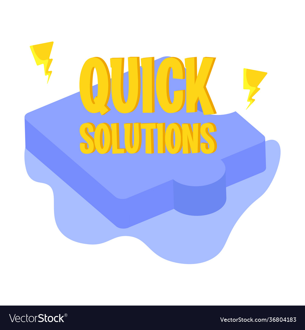 Quick solutions chip Royalty Free Vector Image