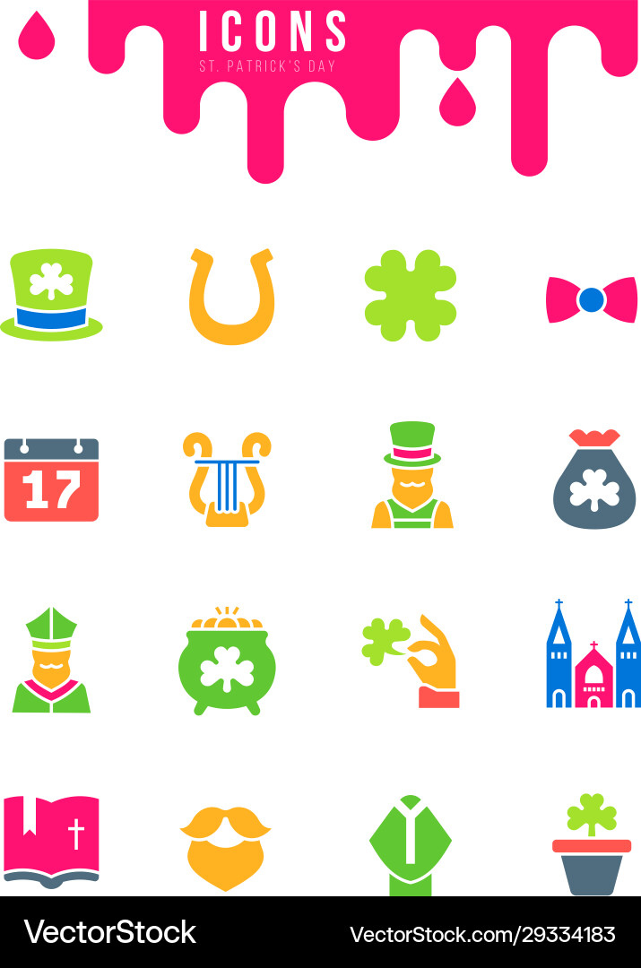 Set simple icons st patricks day Royalty Free Vector Image