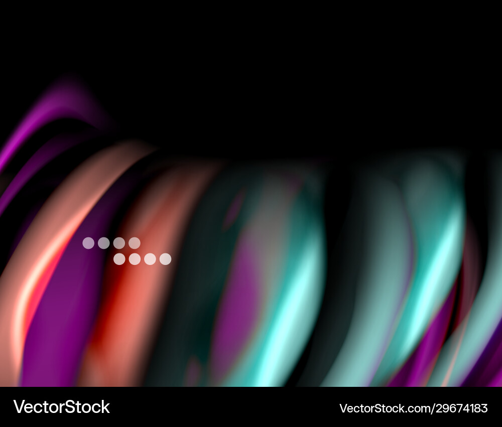 Silk smooth lines on black liquid fluid color Vector Image
