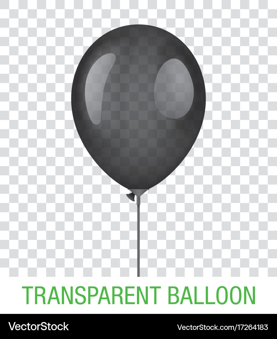 Transparent black balloon Royalty Free Vector Image