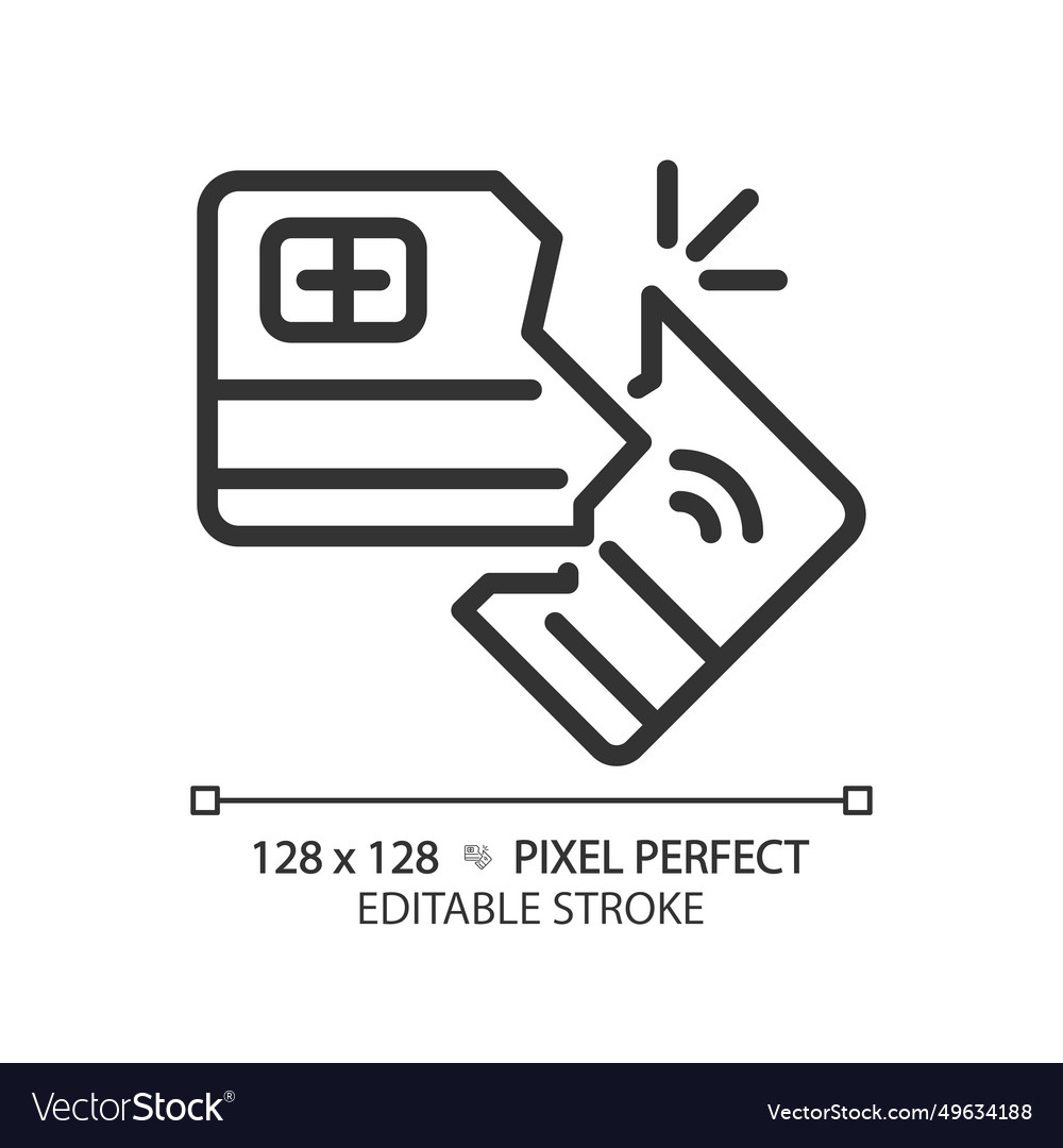 2d thin linear pixel perfect simple black credit Vector Image