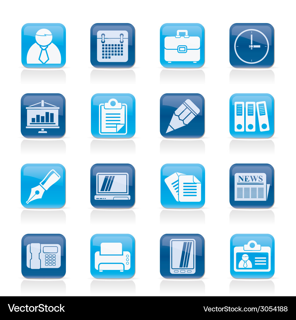Business and office icons Royalty Free Vector Image