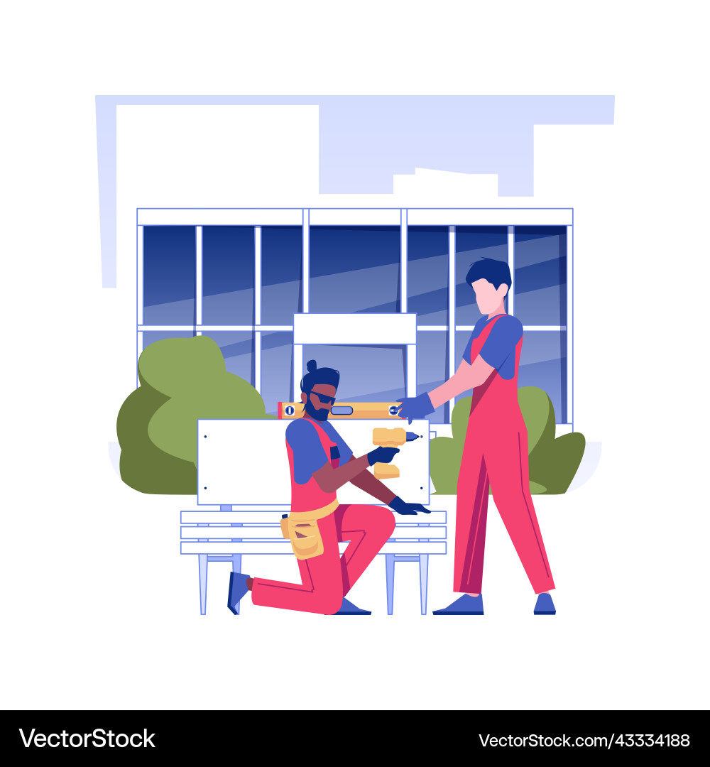 Commercial courtyard landscaping isolated concept Vector Image