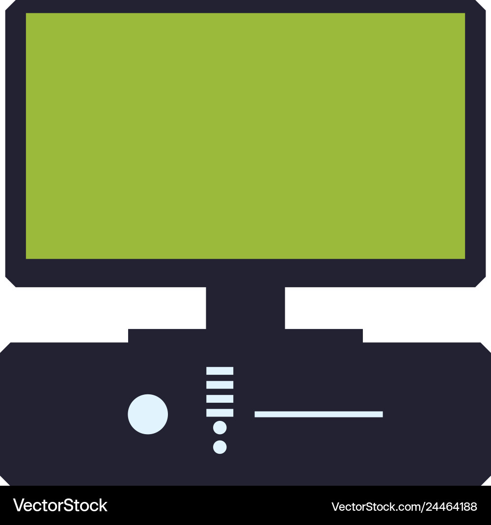 Computer monitor isolated icon Royalty Free Vector Image