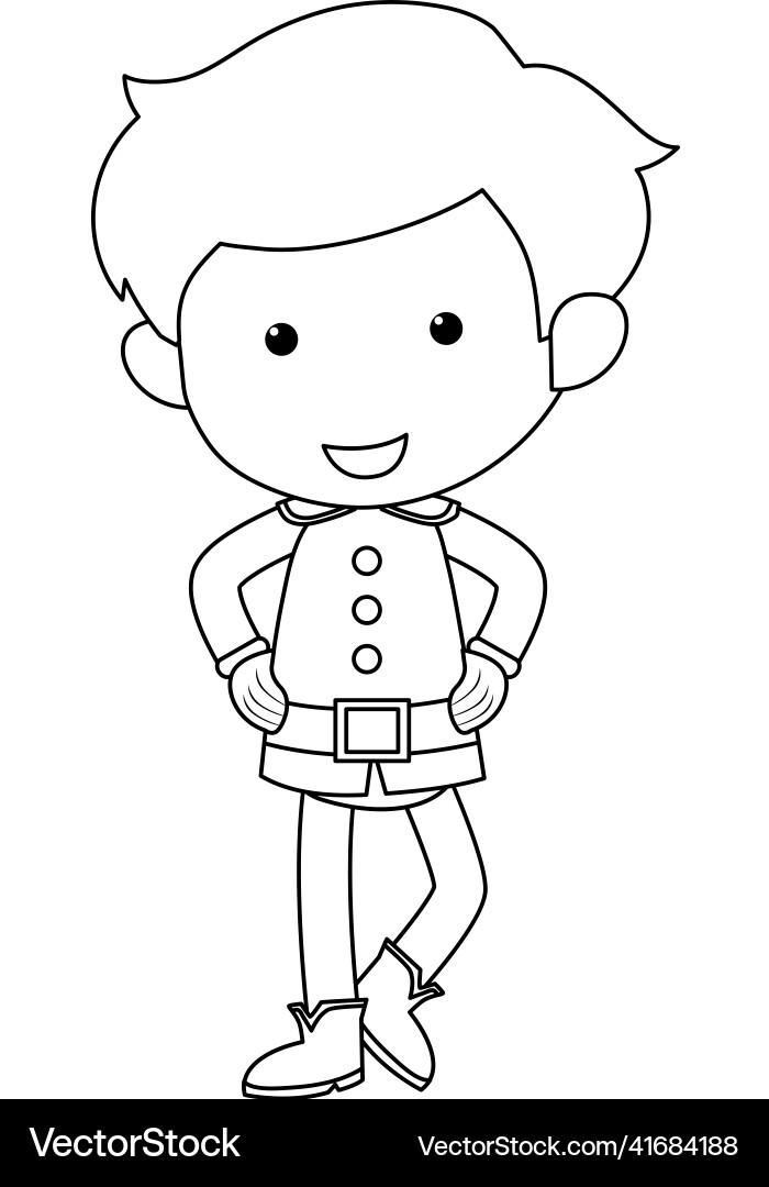Cute prince doodle outline for colouring Vector Image
