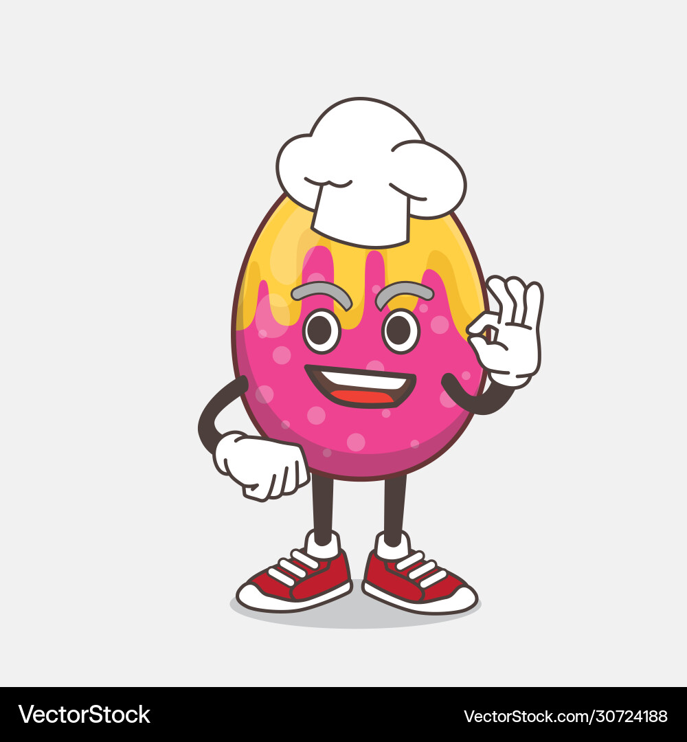 Easter egg cartoon mascot character in a chef Vector Image