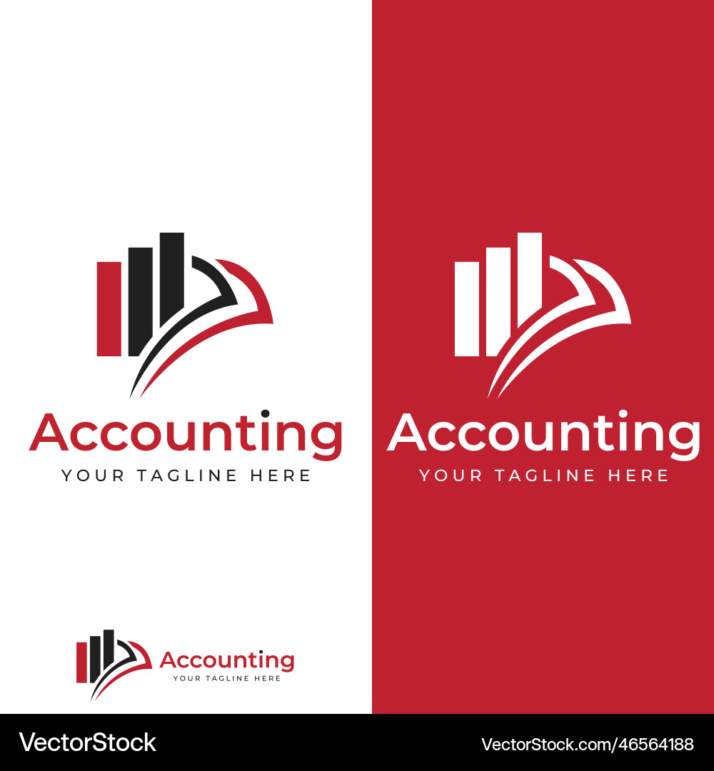 Financial accounting logo with check mark Vector Image