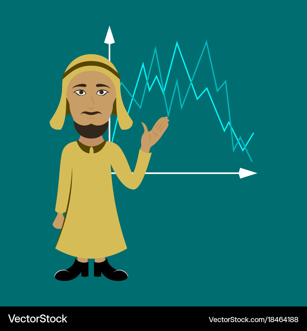 Flat icon on theme arabic business muslim Vector Image