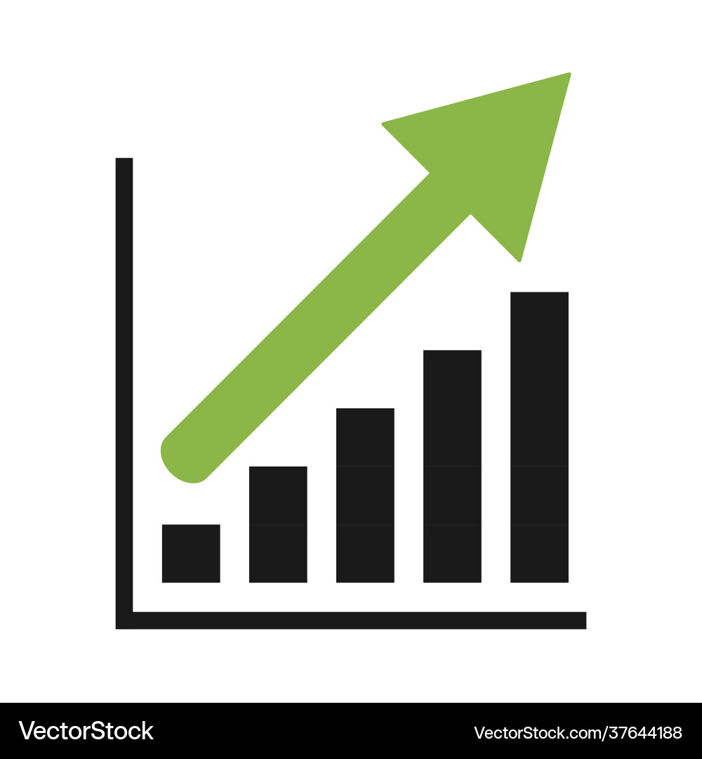 Growing economic symbol flat modern icon isolated Vector Image