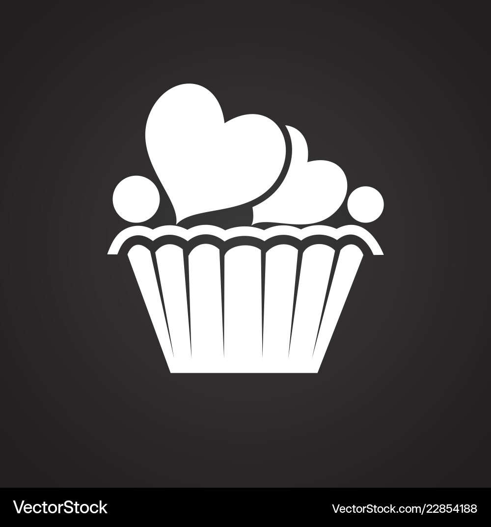 Love cake with hearts on black background Vector Image