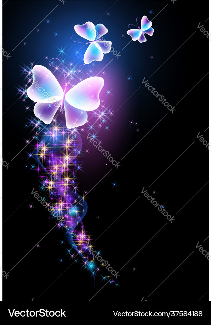 Magic butterfly with fantasy sparkle blazing Vector Image