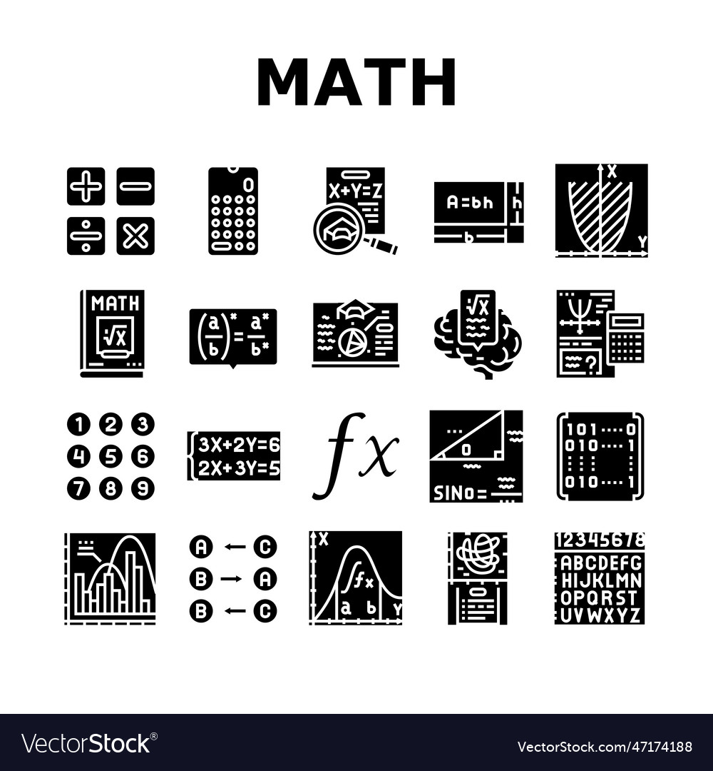 Math Education School Science Icons Set Royalty Free Vector