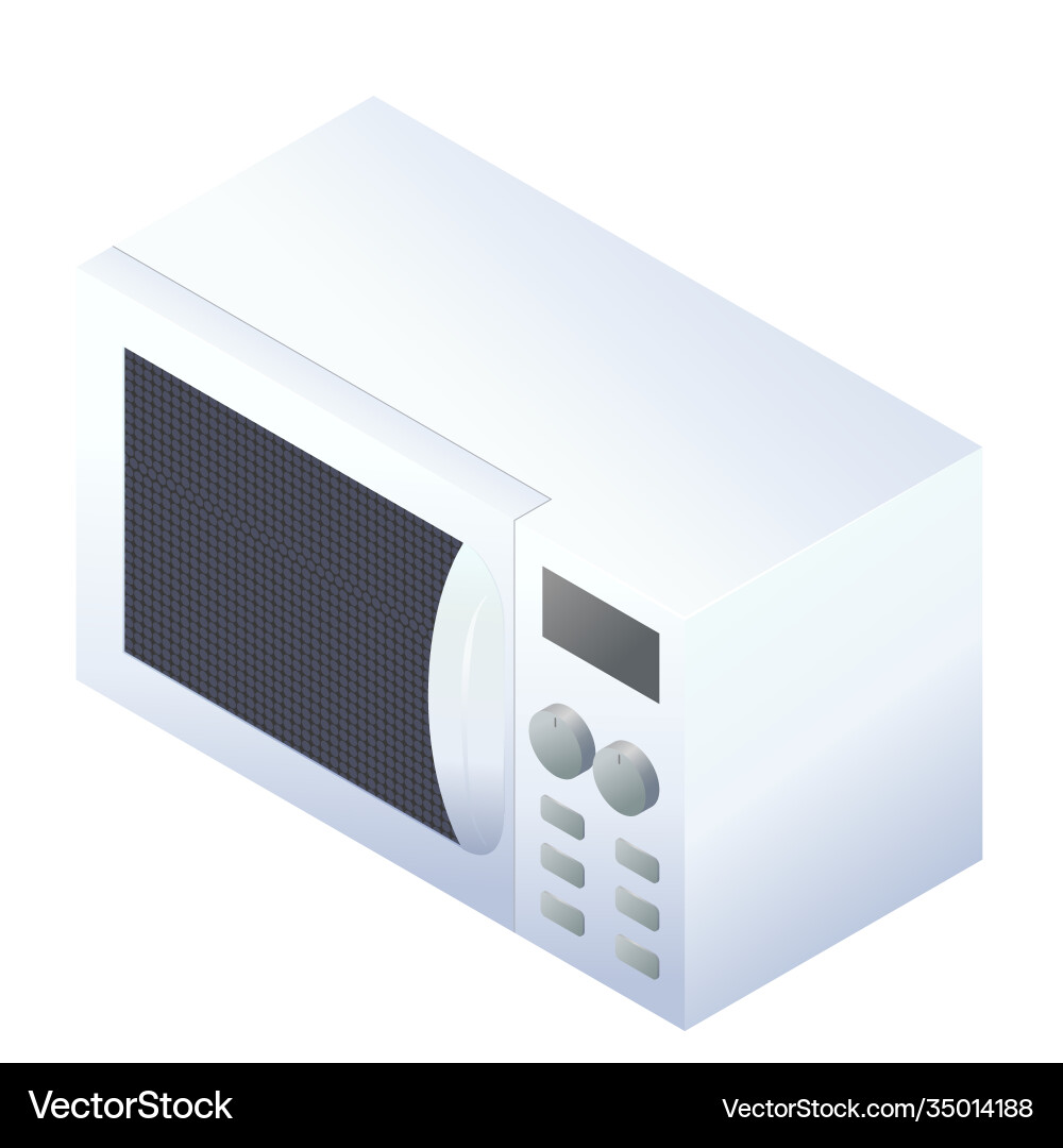 Microwave isometric icon on white background Vector Image