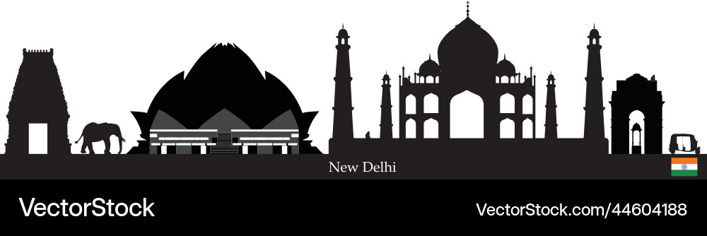 New delhi india skyline Royalty Free Vector Image