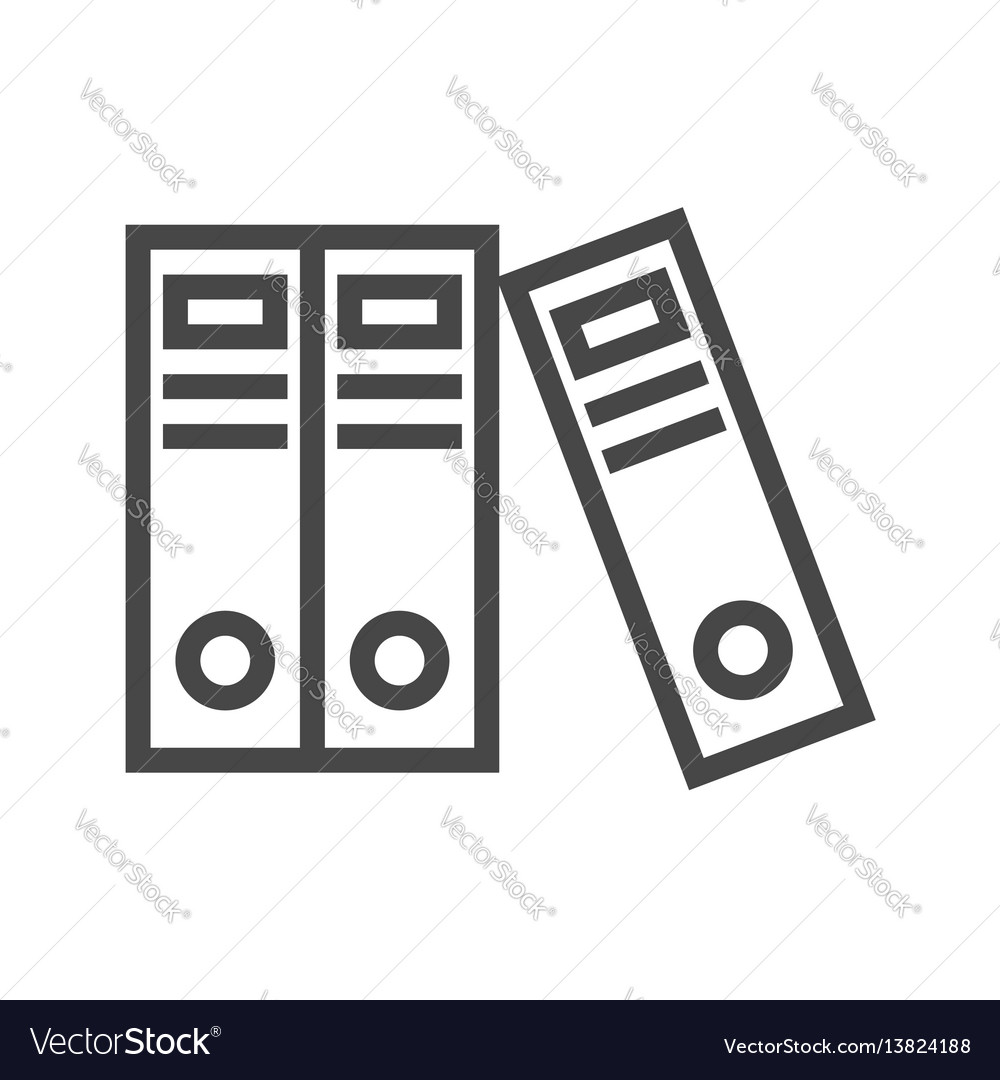 Office folders thin line icon Royalty Free Vector Image Office folders thin line icon Royalty Free Vector Image