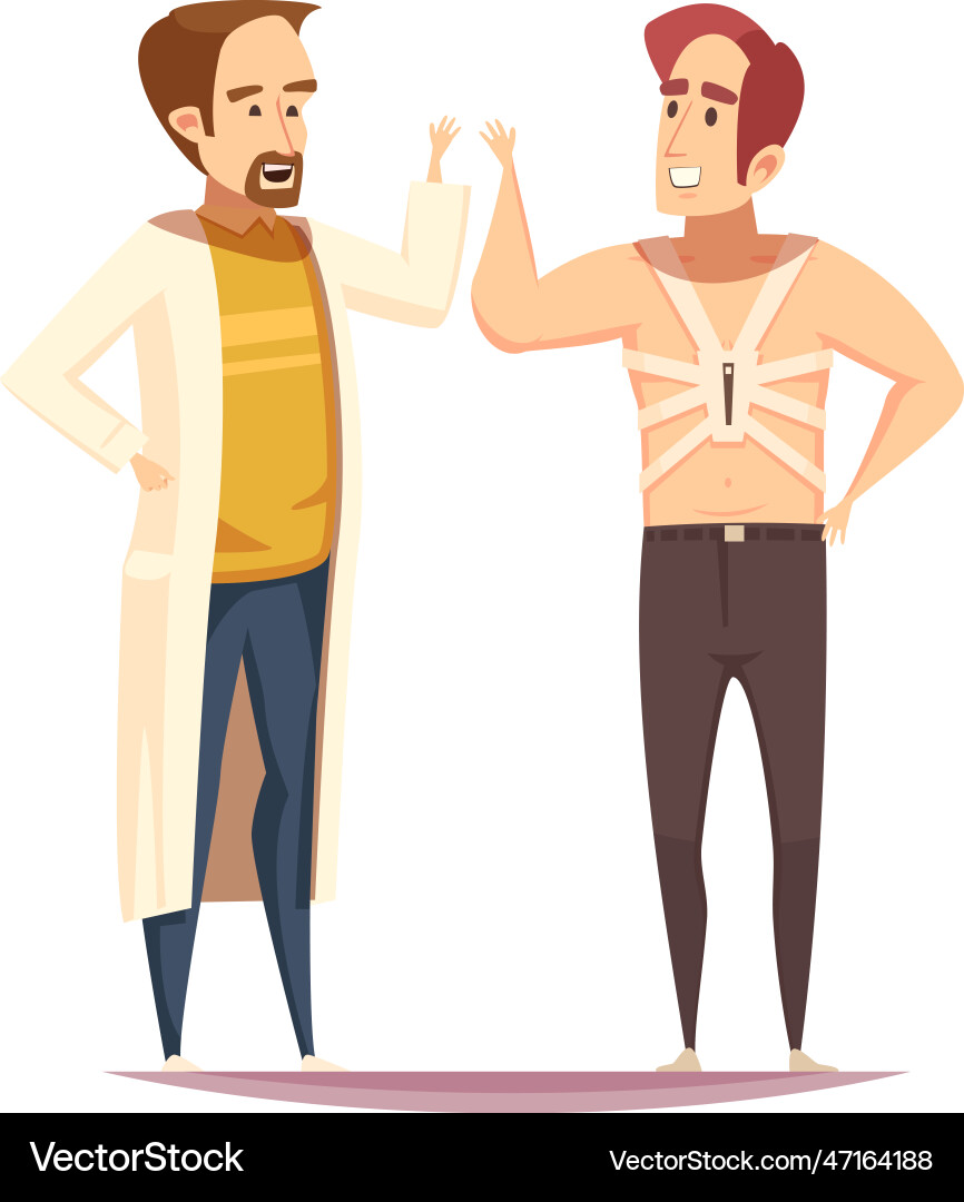 Orthopedic doctor patient composition Royalty Free Vector