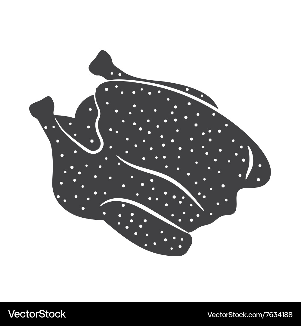 Poultry carcass gray colored food icon simple Vector Image