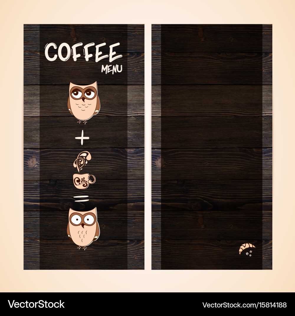Restaurant menu design on wooden background Vector Image